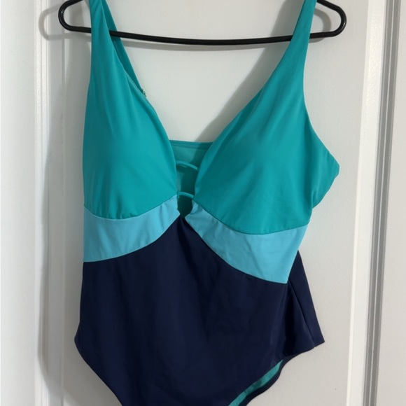 Swimsuits For All | Swim | Swimsuits For All Teal And Navy One Piece ...